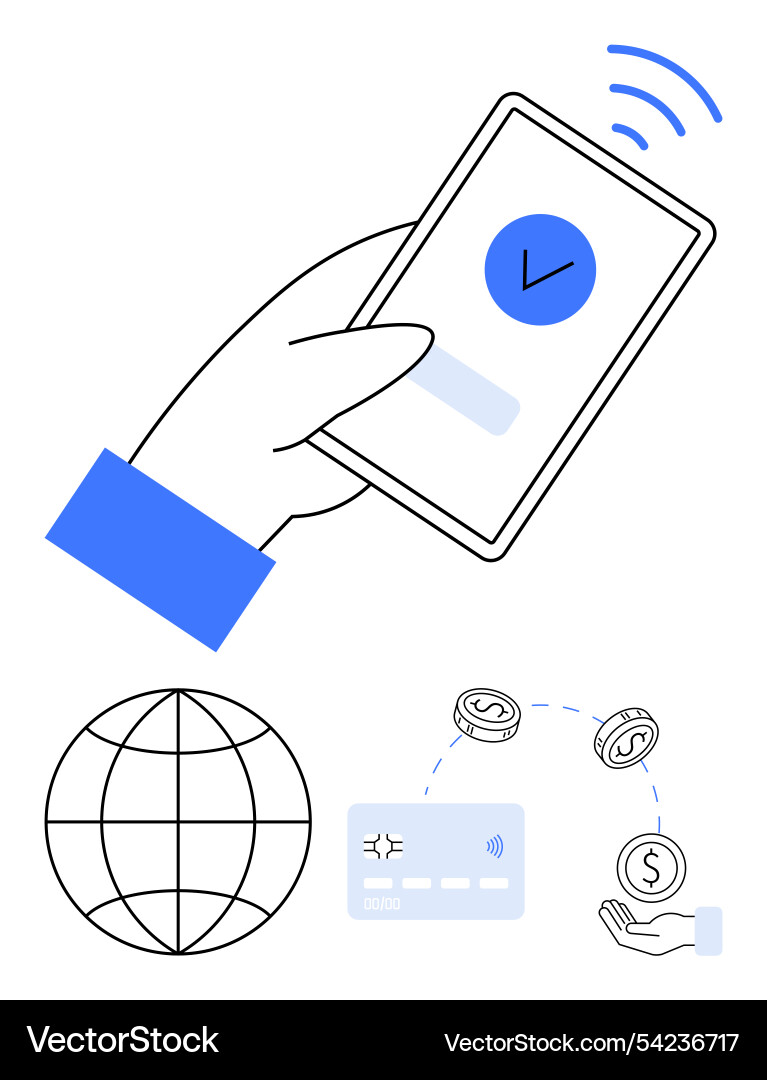 Mobile payment and contactless transaction Vector Image
