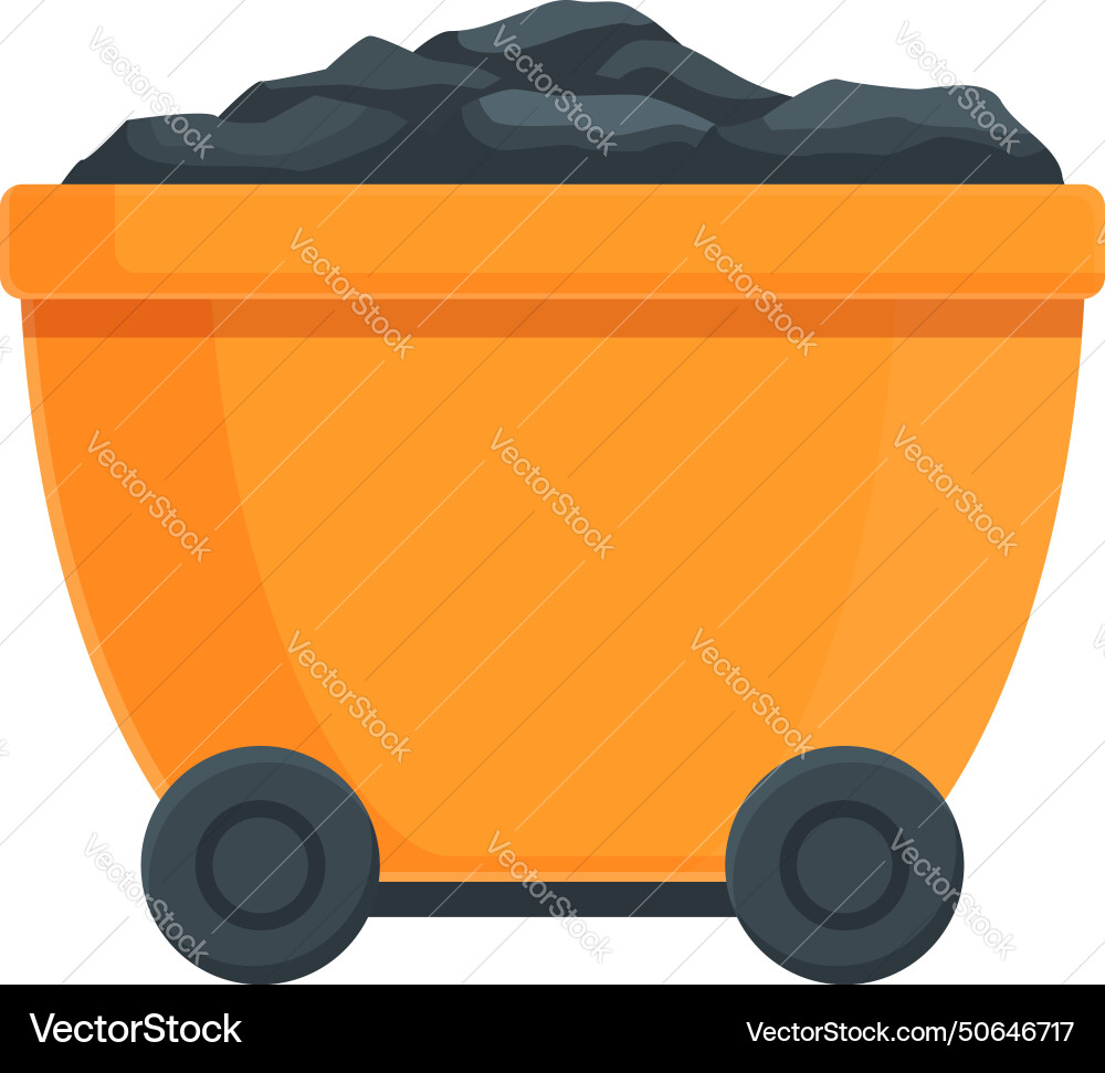 Modern coal cart icon cartoon wagon mining Vector Image