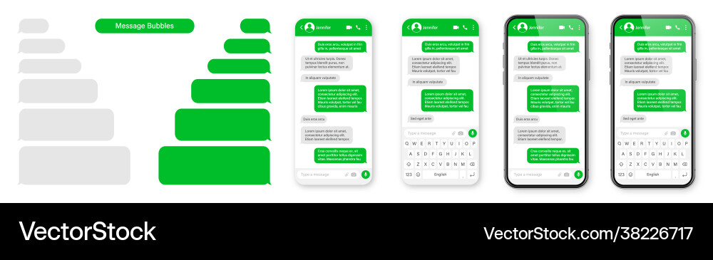 Realistic smartphone with messaging app blank sms Vector Image