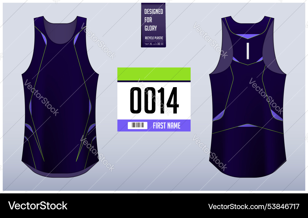 Running singlet or tank top design template Vector Image