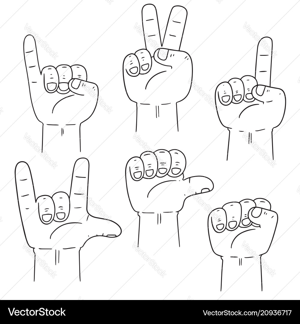 Set of cartoon hand Royalty Free Vector Image - VectorStock