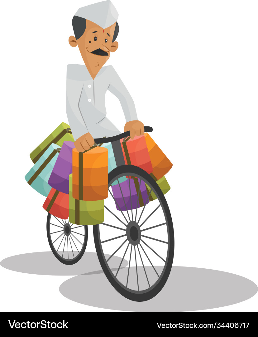 Tiffin service man Royalty Free Vector Image - VectorStock