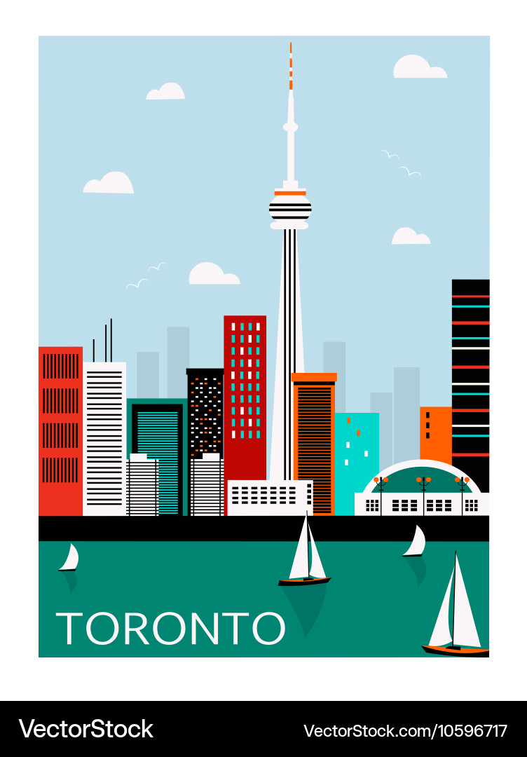 Toronto city canada Royalty Free Vector Image - VectorStock