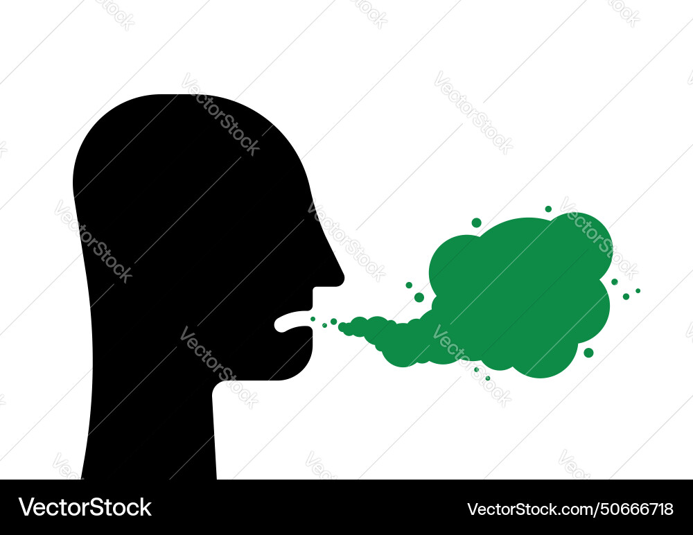 Abstract man with bad breath smell bubble Vector Image