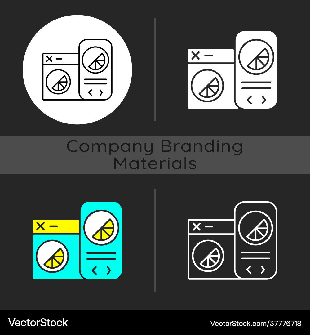 Branded sm profile dark theme icon Royalty Free Vector Image