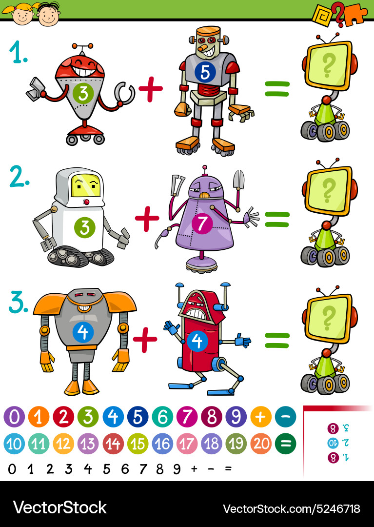 Cartoon mathematical education game Royalty Free Vector