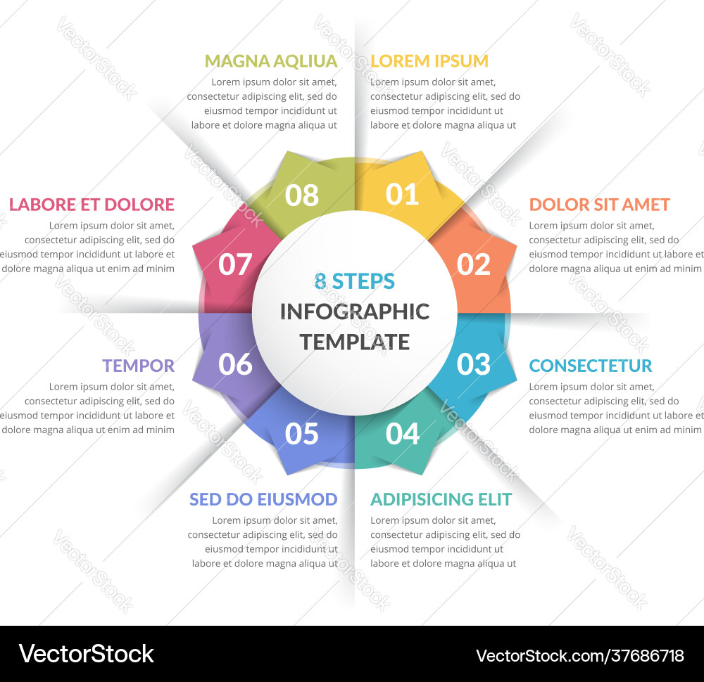 Circle infographics - eight elements Royalty Free Vector