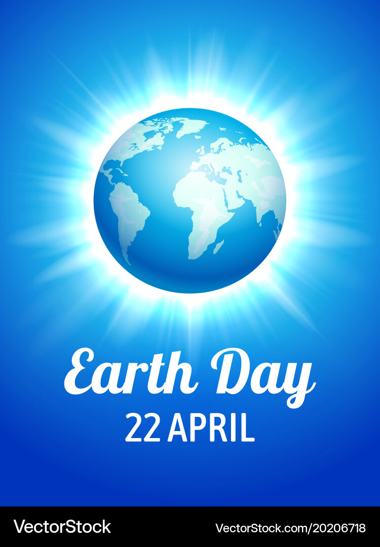 Earth day blue poster Royalty Free Vector Image