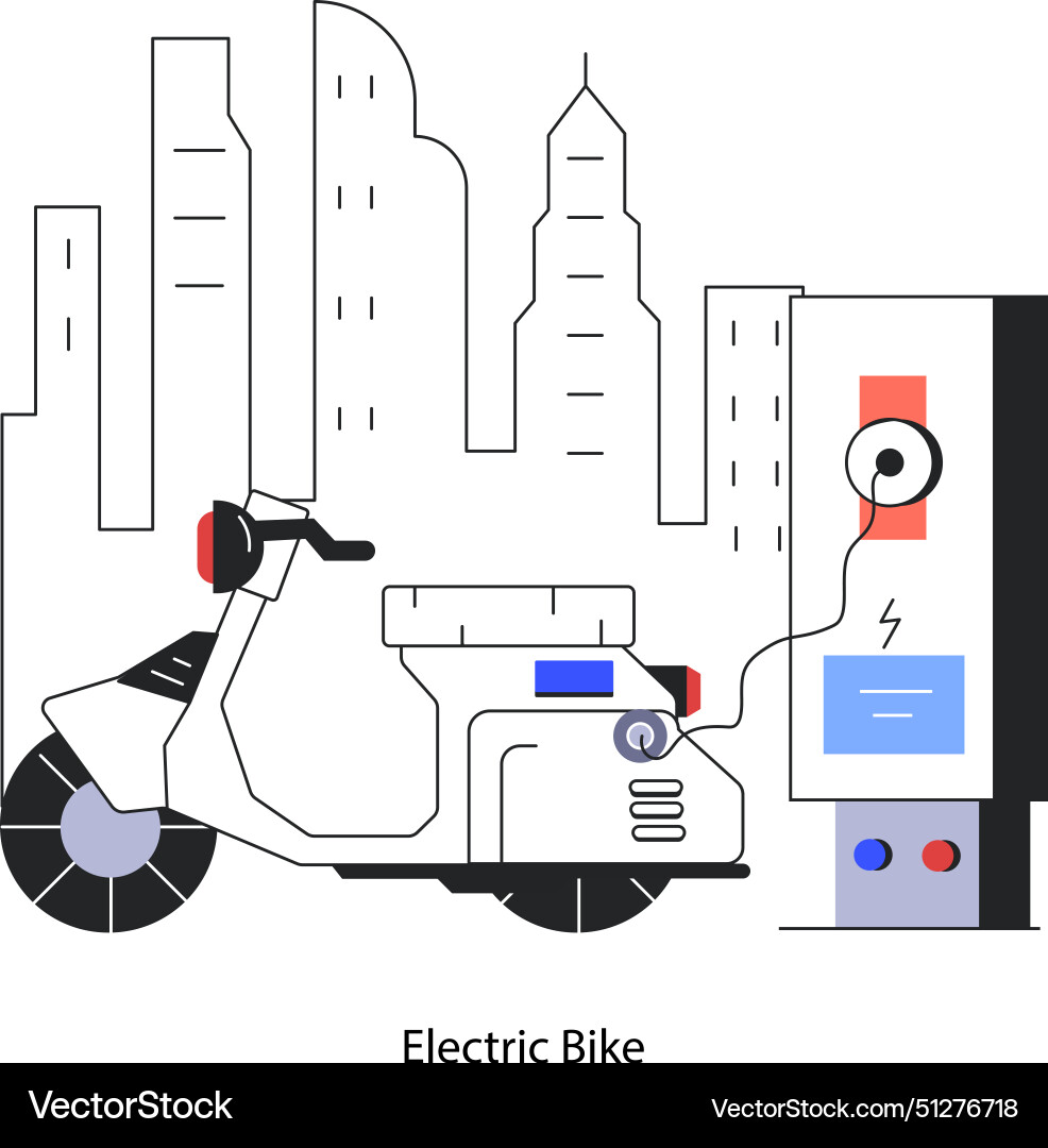 Electric bike Royalty Free Vector Image - VectorStock Electric bike Royalty Free Vector Image - VectorStock