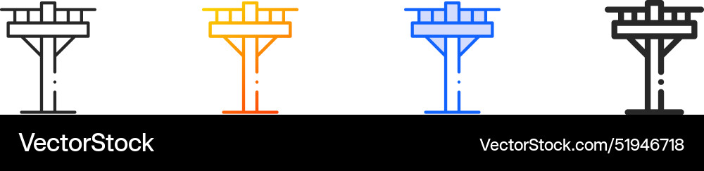 Electric pole iconthin linear gradient blue Vector Image