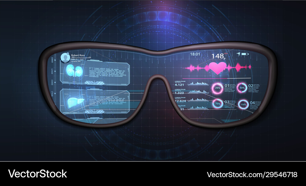 Empty view through glasses augmented Royalty Free Vector