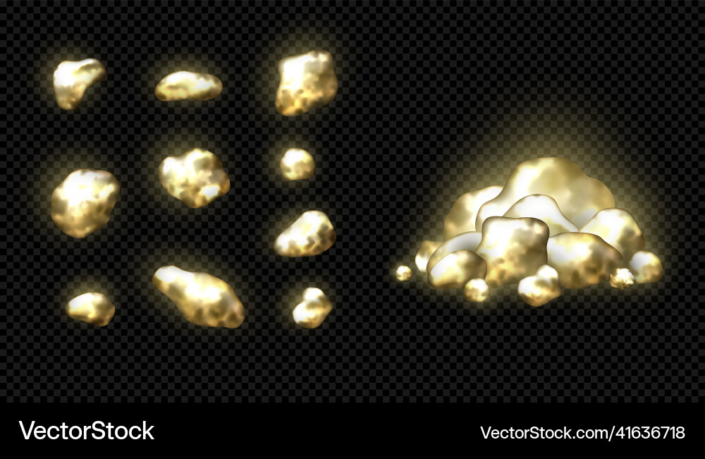 Golden Nuggets Collection Royalty Free Vector Image