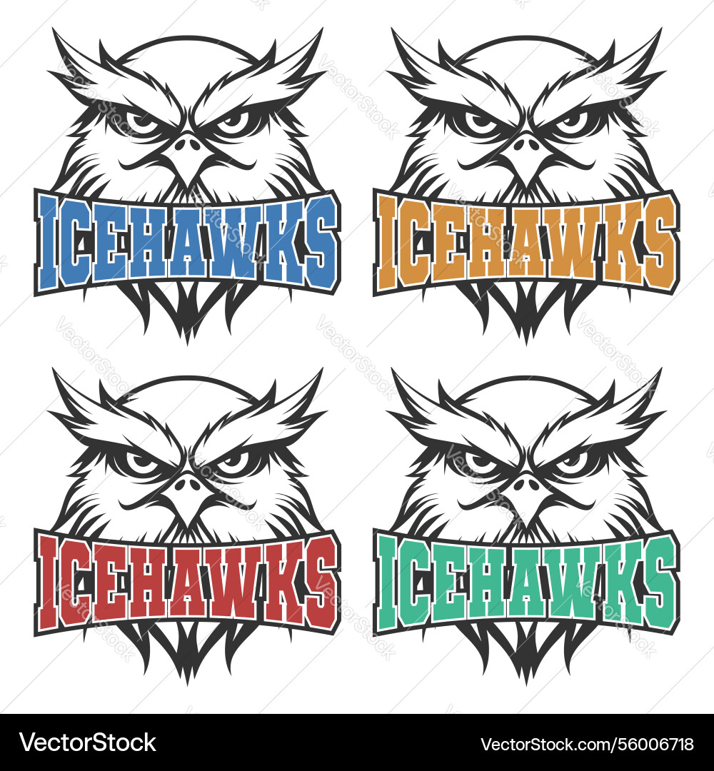 Ice Hawks Mascot Silhouette Royalty Free Vector Image