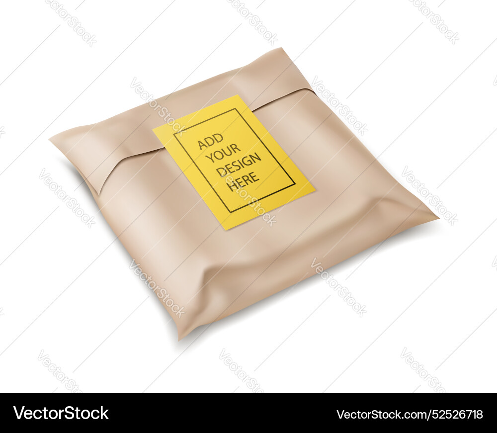 Kraft paper mailing bag with sticker mail Vector Image
