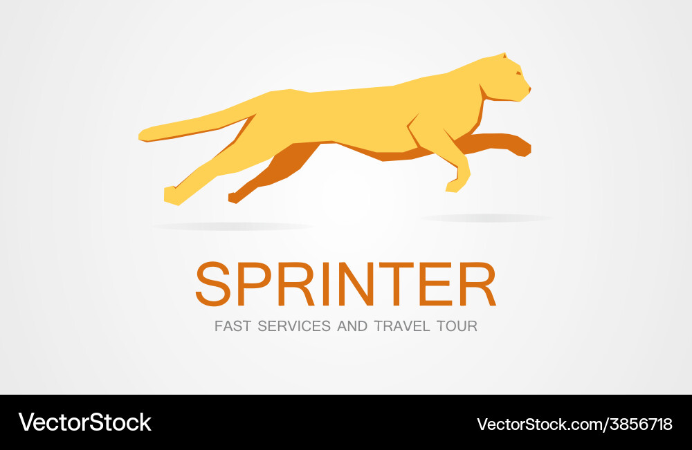 Logo with a running leopard Royalty Free Vector Image