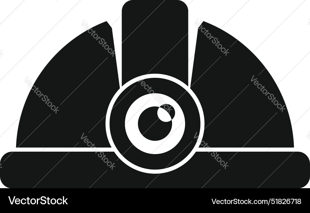 Mining helmet with headlamp flashlight Royalty Free Vector