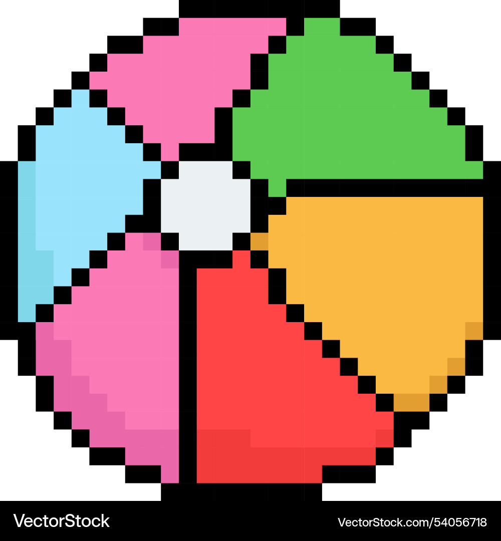 Pixel Kunst Strandball Lizenzfreies Vektorbild