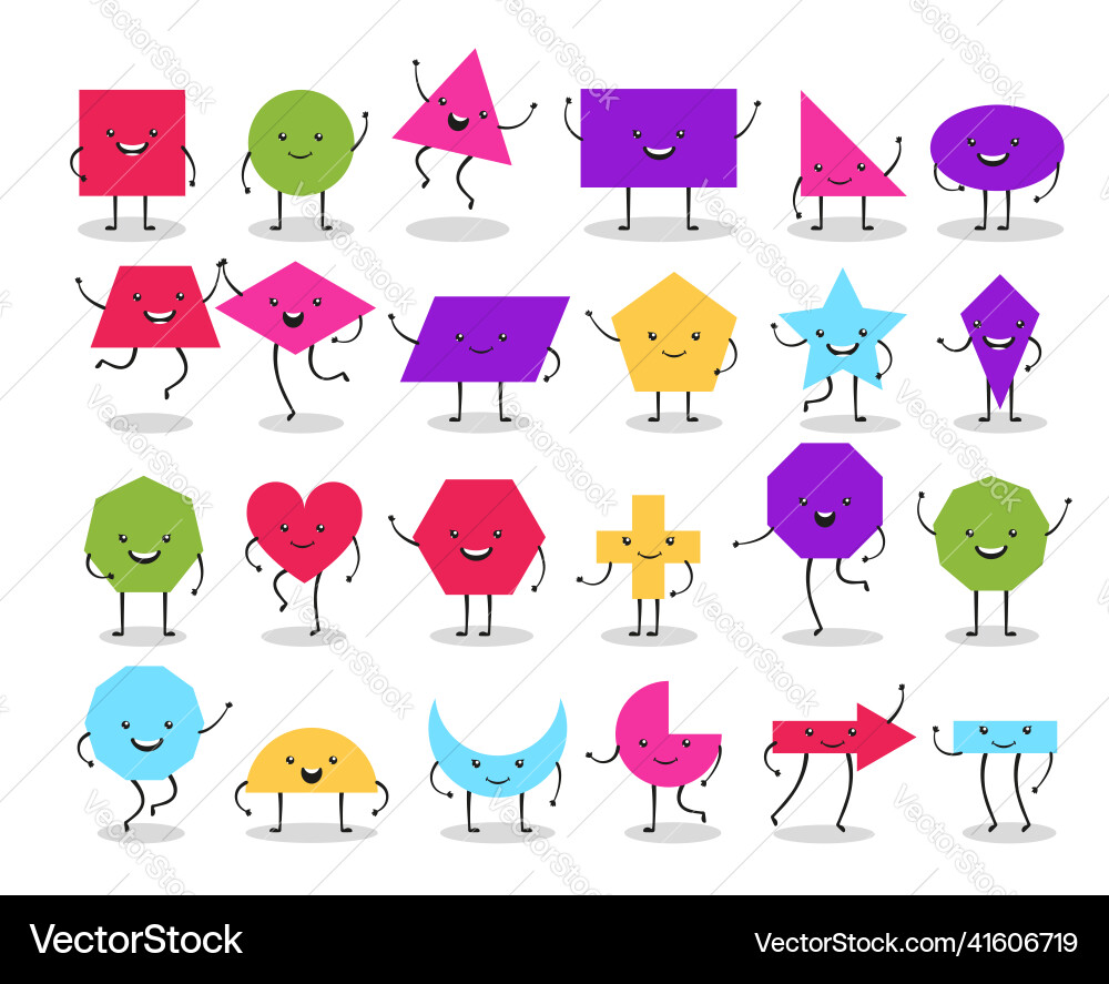 Basic shapes geometric form collection for primary