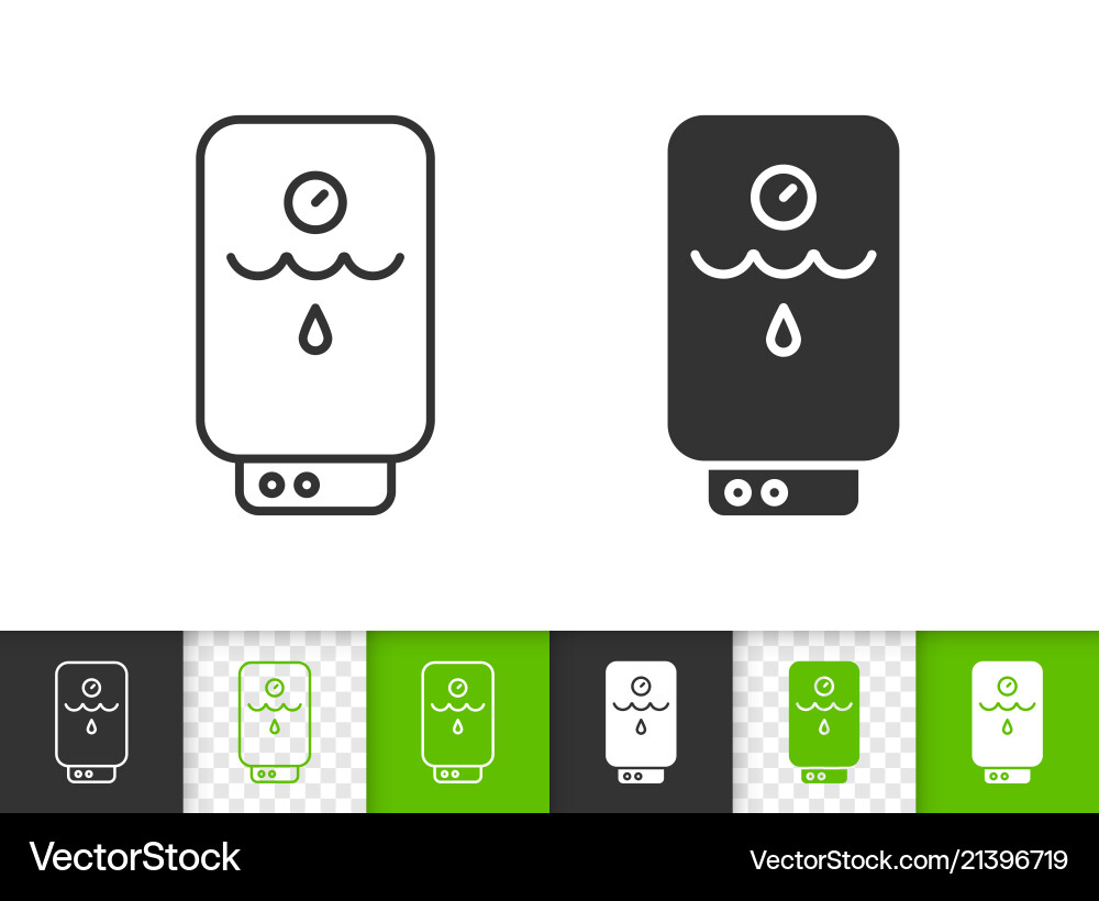 Boiler simple black line icon Royalty Free Vector Image