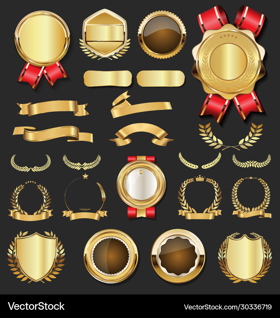 Collection shields badges and labels retro Vector Image