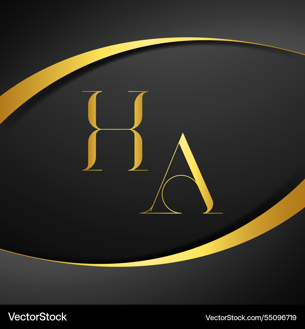 Ha luxury letter logo Royalty Free Vector Image