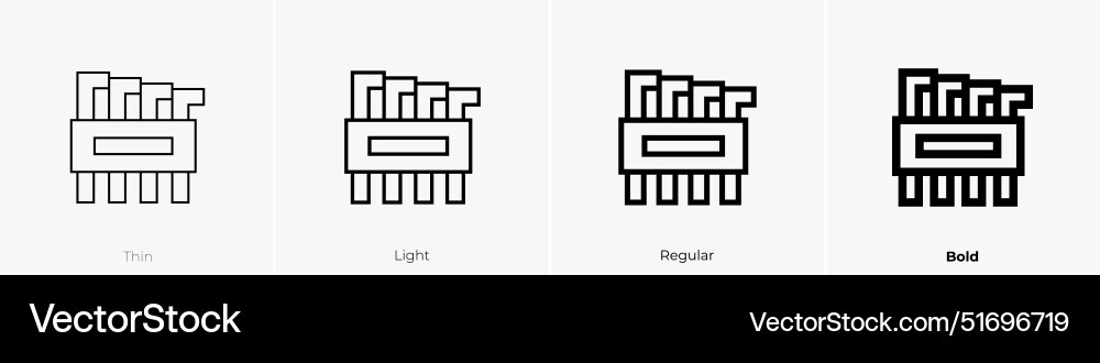 Hex key icon thin light regular and bold style Vector Image