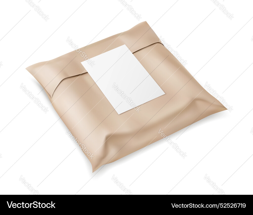 Kraft paper mailing bag with sticker mail Vector Image