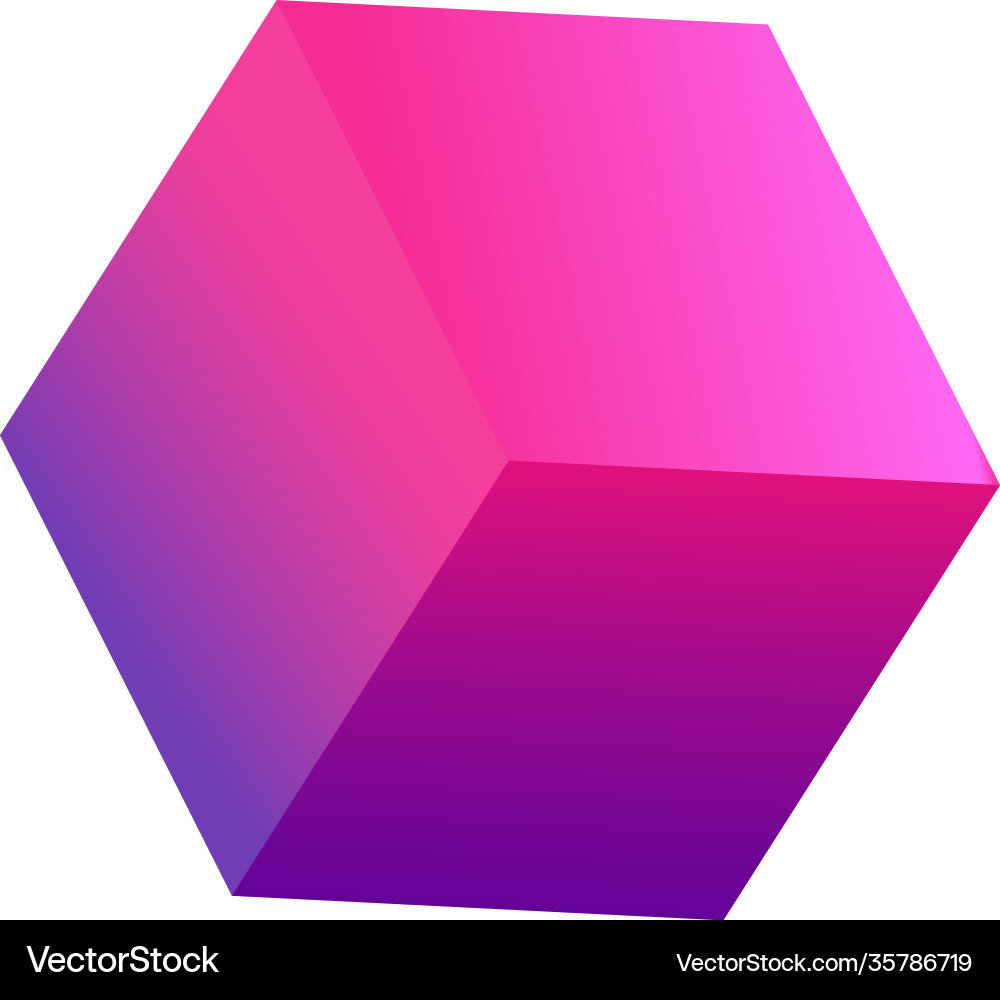 Realistic cube icon Royalty Free Vector Image - VectorStock