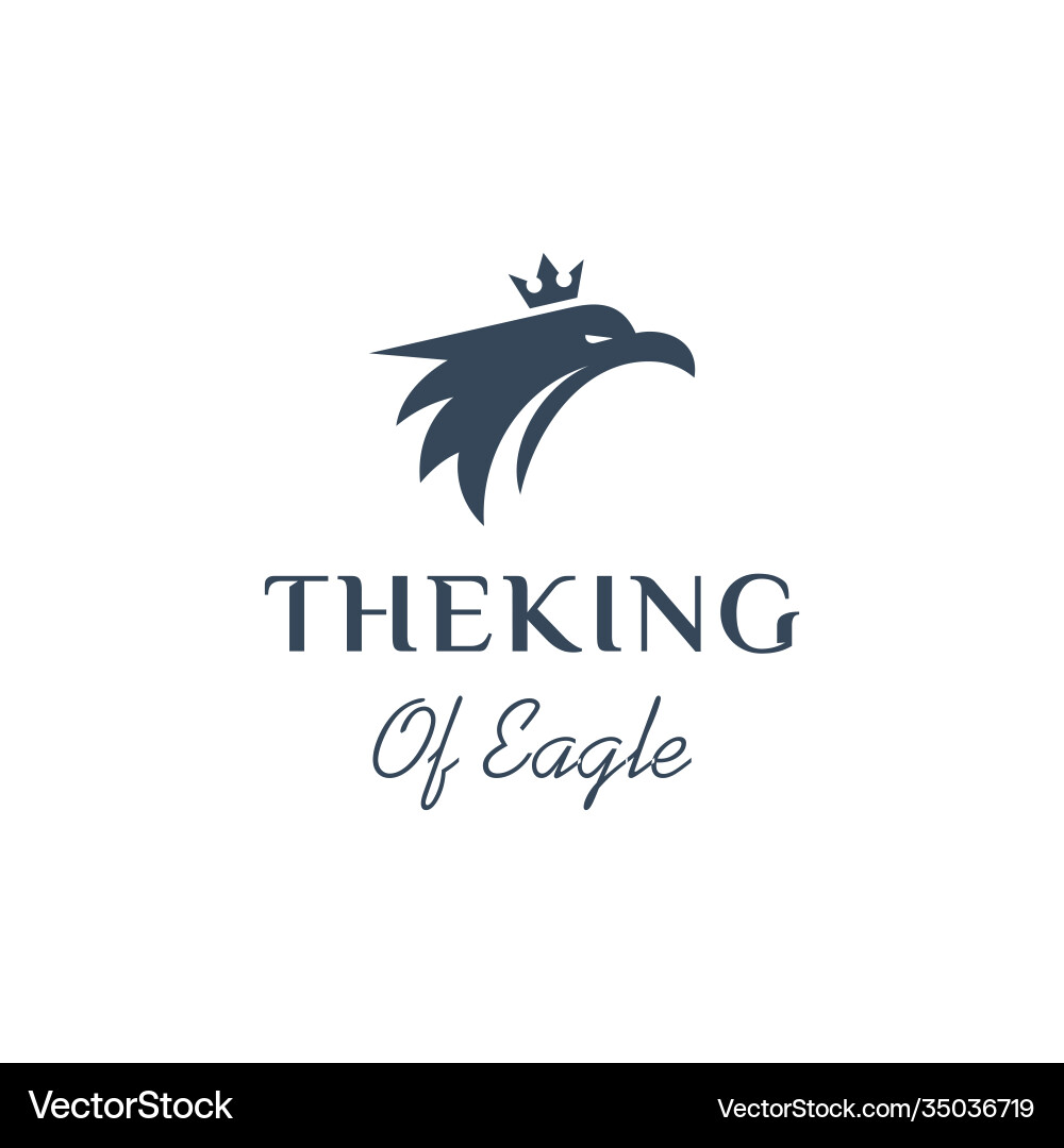 Royal eagle logo with crown design Royalty Free Vector Image
