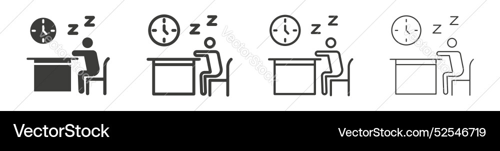 Tired person icon set on white background Vector Image