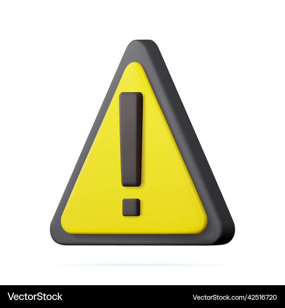 3D Hazard Warning Sign Royalty Free Vector Image