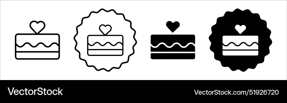 Cake icon symbol set collection simple sign Vector Image