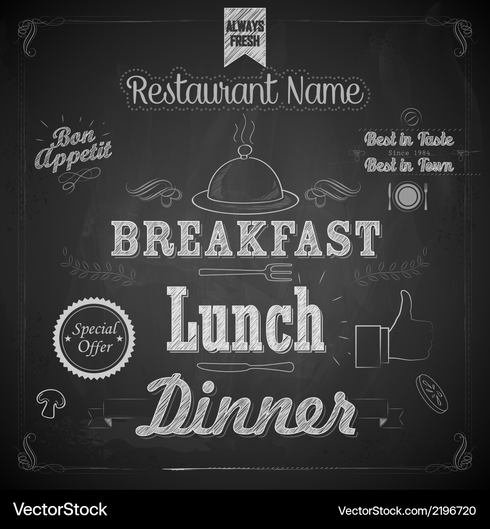 Chalkboard menu Royalty Free Vector Image - VectorStock