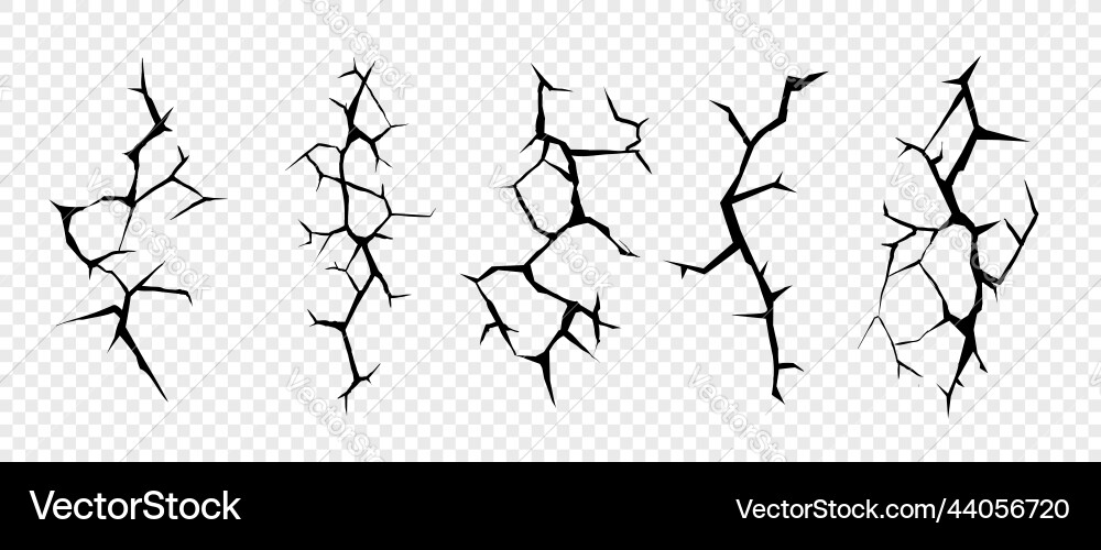 Cracks on the soil surface breaks and damage Vector Image