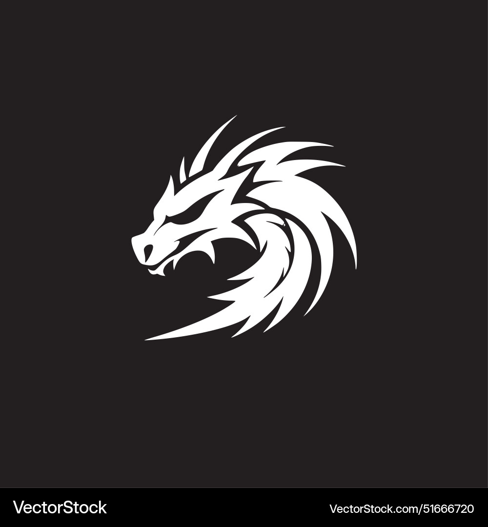 Dragon - minimalist and flat logo Royalty Free Vector Image