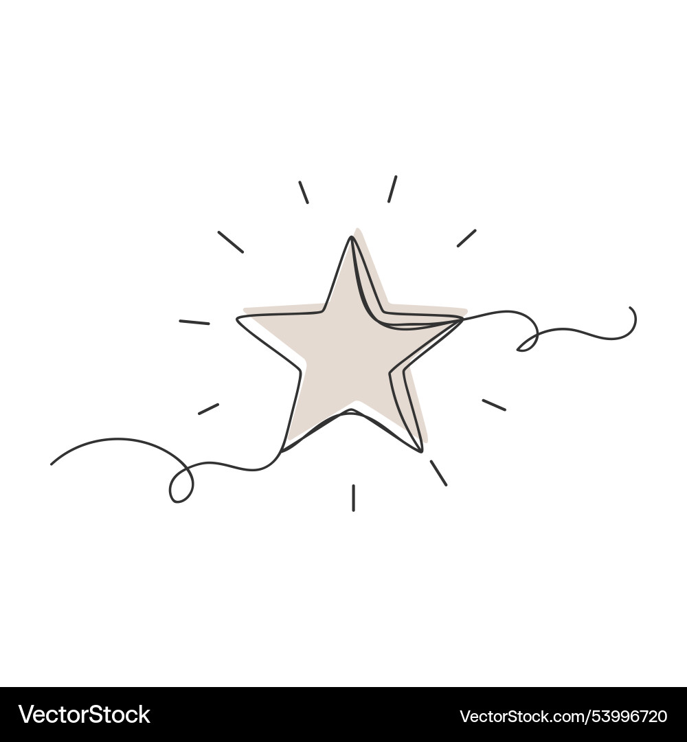 Elegant Single Line Star Royalty Free Vector Image