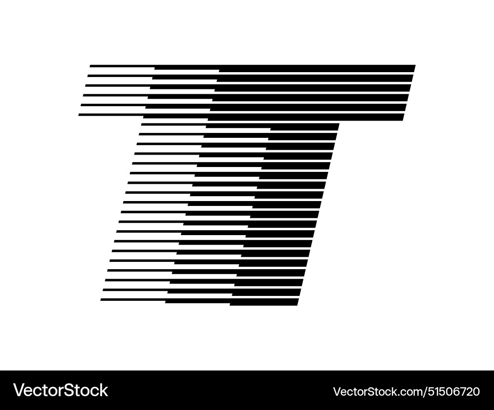 Letter t abstract stripes line logo Royalty Free Vector