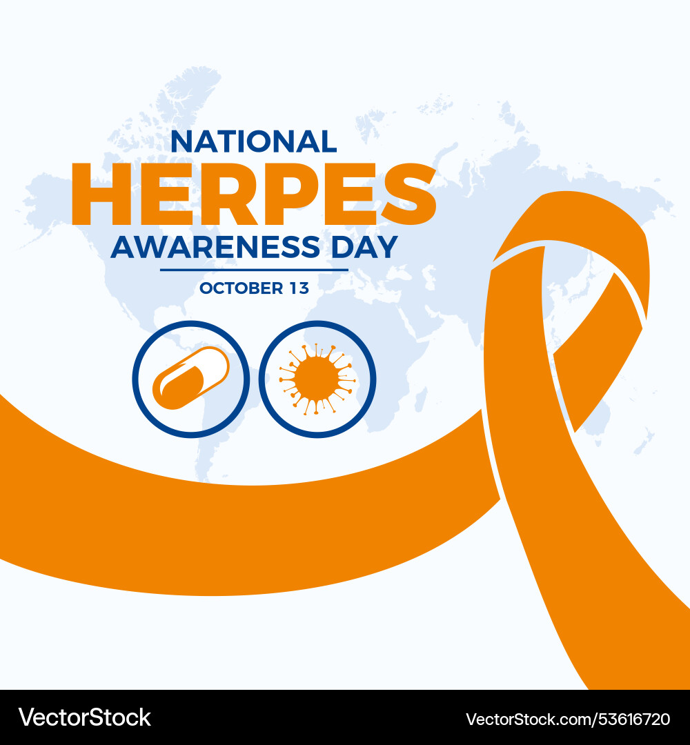 National herpes awareness day poster Royalty Free Vector