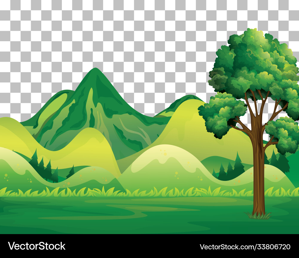 Nature outdoor landscape transparent background Vector Image