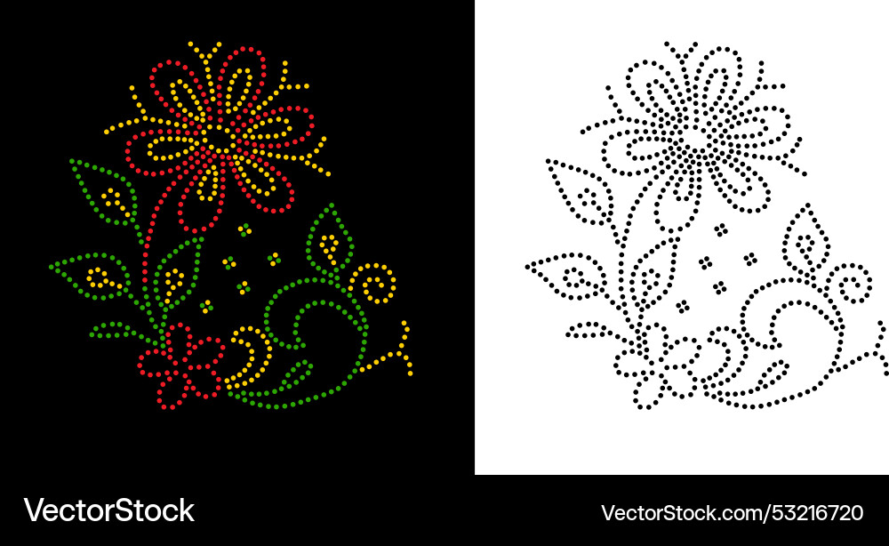 Rhinestone flower design Royalty Free Vector Image