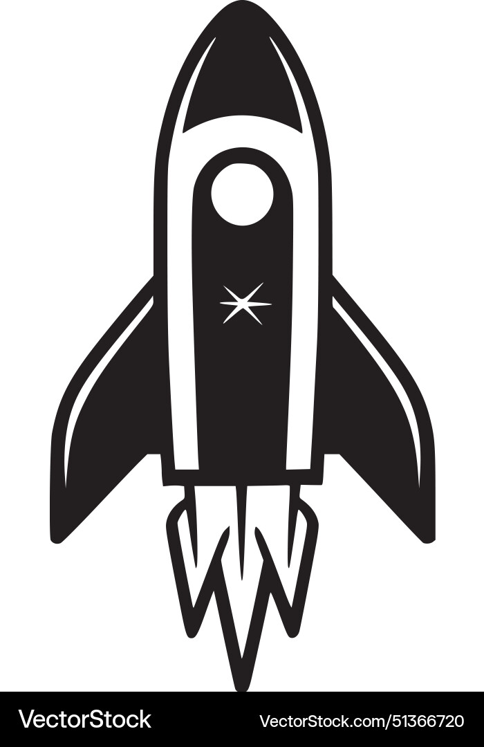 Rocket - minimalist and flat logo Royalty Free Vector Image