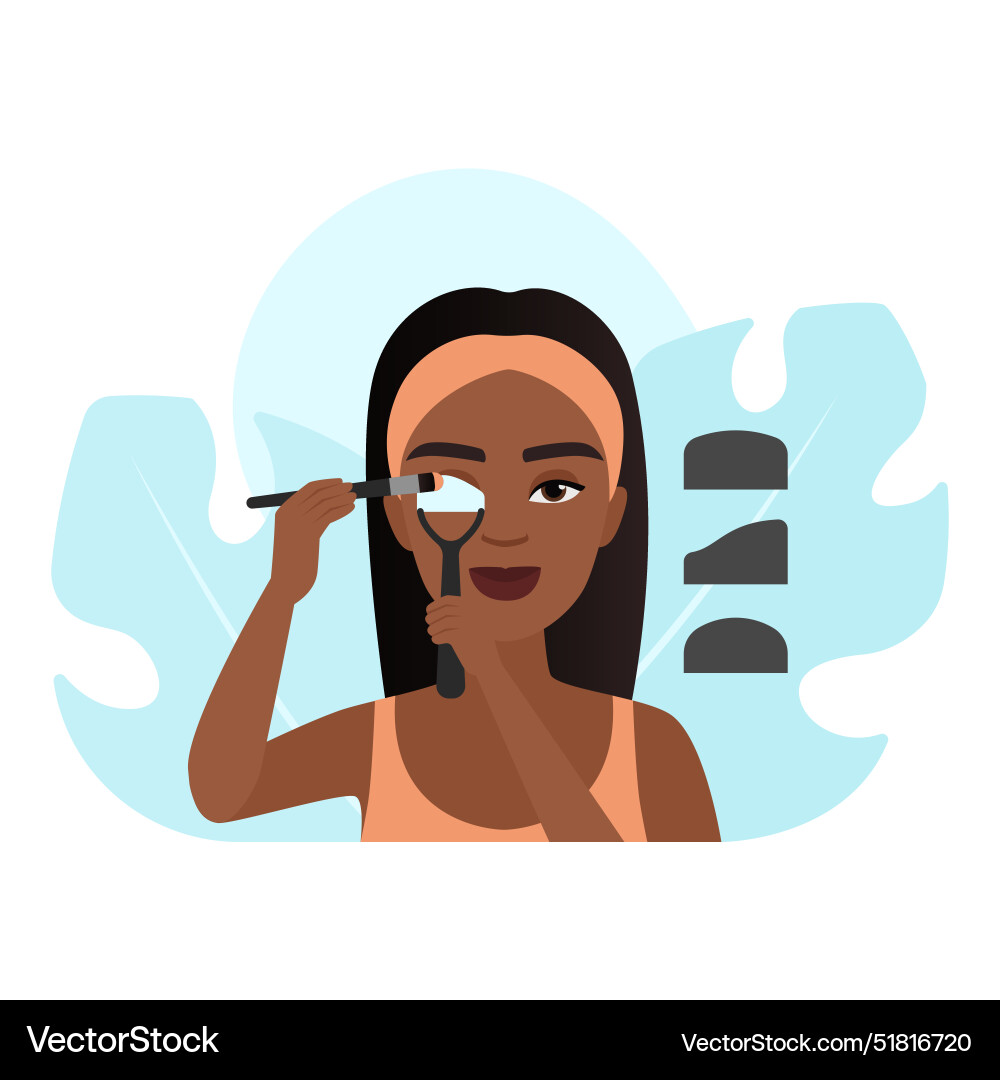 Tutorial on applying eye shadow using stencil Vector Image Tutorial on applying eye shadow using stencil Vector Image