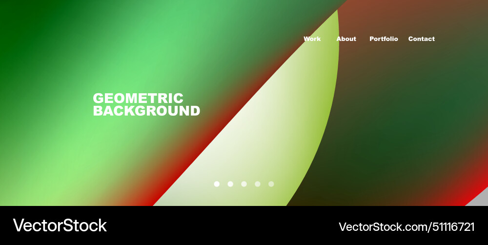 A geometric background with green red and white Vector Image