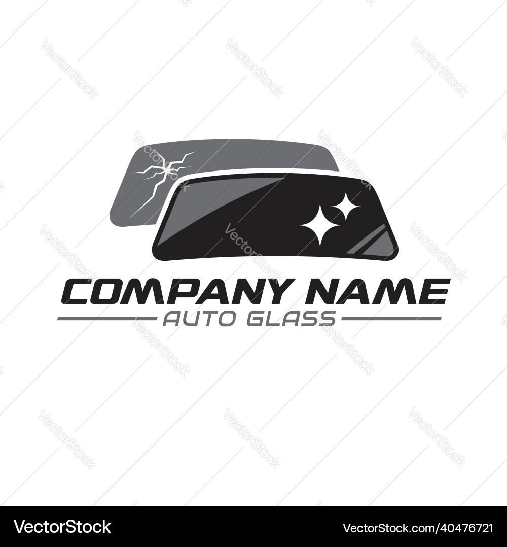 Auto Glass Logo Template Royalty Free Vector Image