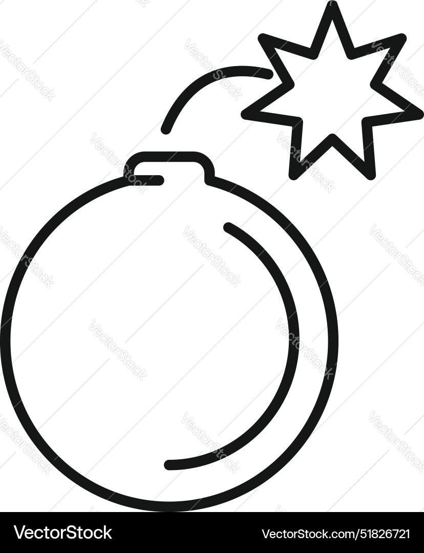 Black and white bomb with a star on top Royalty Free Vector