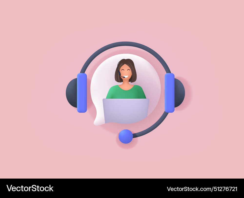 Call center online customer support contact us Vector Image
