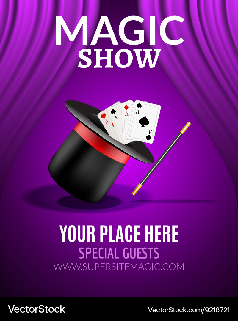 Magic Show Poster Template Royalty Free Vector Image