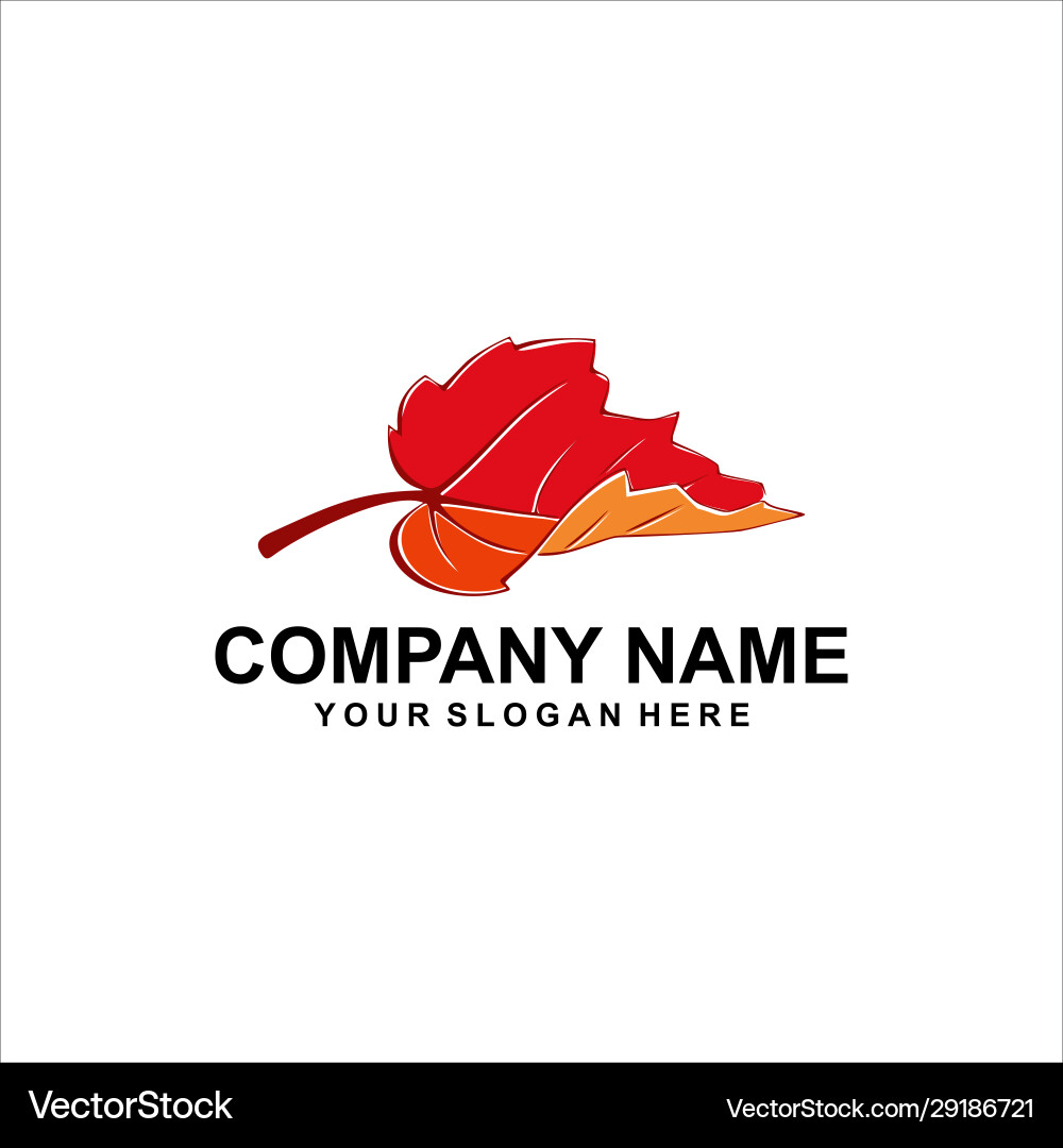 Maple Leaf Logo - Red & White Royalty Free Vector Image