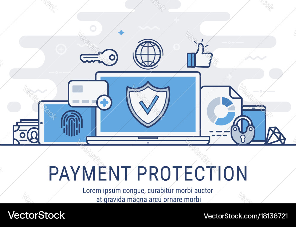 Payment protection Royalty Free Vector Image - VectorStock