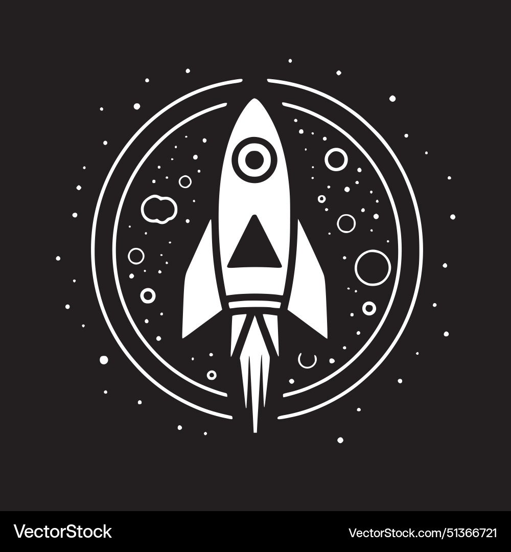 Rocket - minimalist and flat logo Royalty Free Vector Image